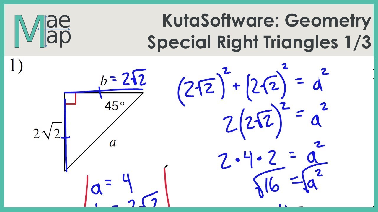 Kutasoftware Geometry Special Right Triangles Part 1 Youtube
