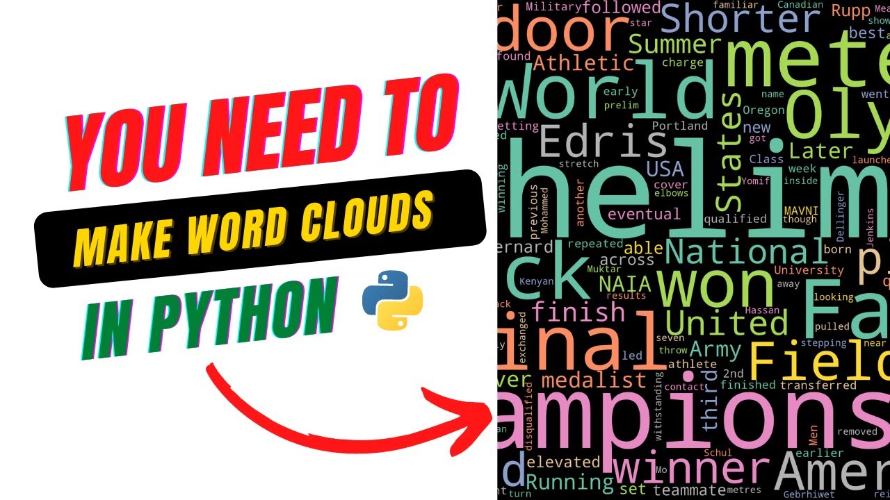 How To Make A Word Cloud With Python Beginner Friendly Youtube