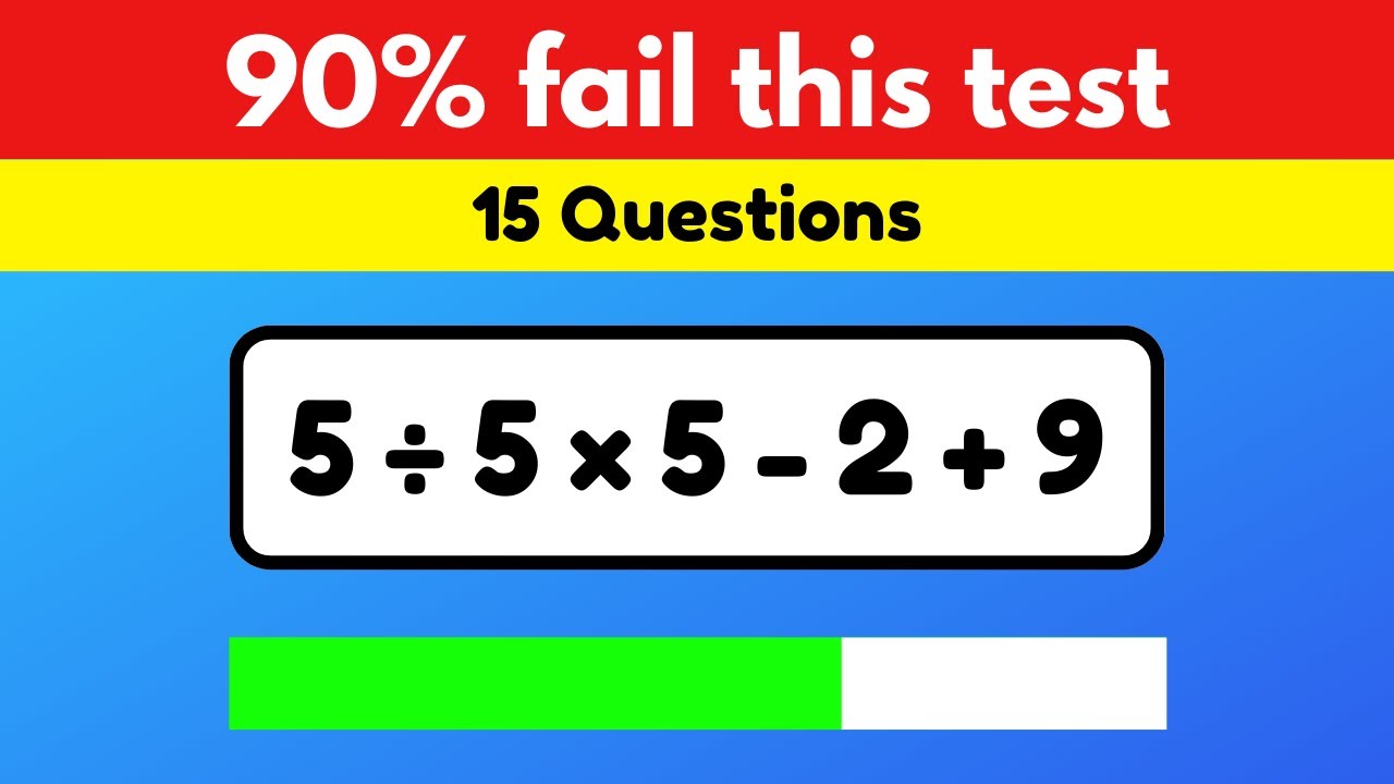 Math Quiz That Will Fail 90 Of People Youtube