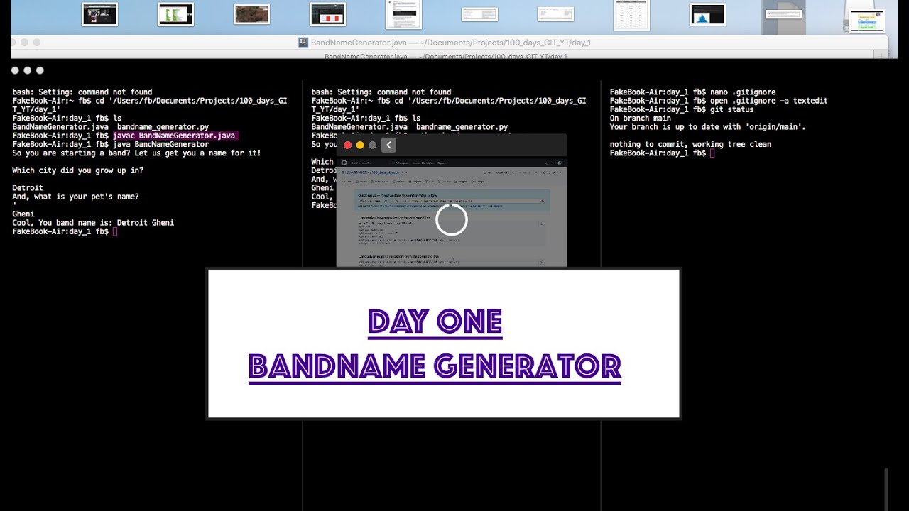 100 Days Of Code Day 1 Bandnamegenerator And Git Version Control