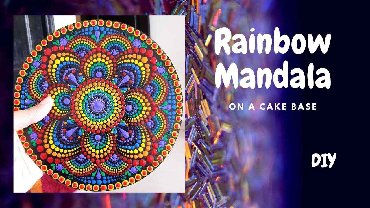 How To Paint Rainbow Dot Mandala Youtube