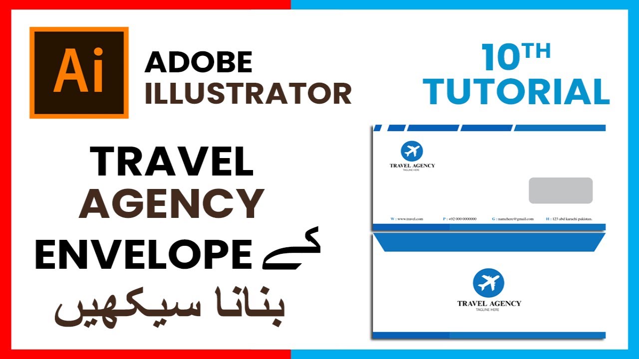 Travel Agency Envelope Design Tutorial In Adobe Illustrator Youtube