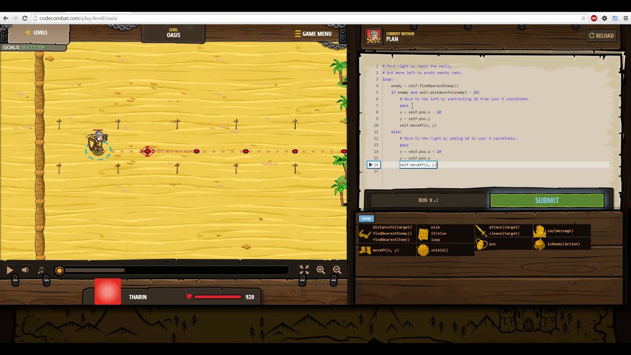 Codecombat Python Oasis Solution Youtube