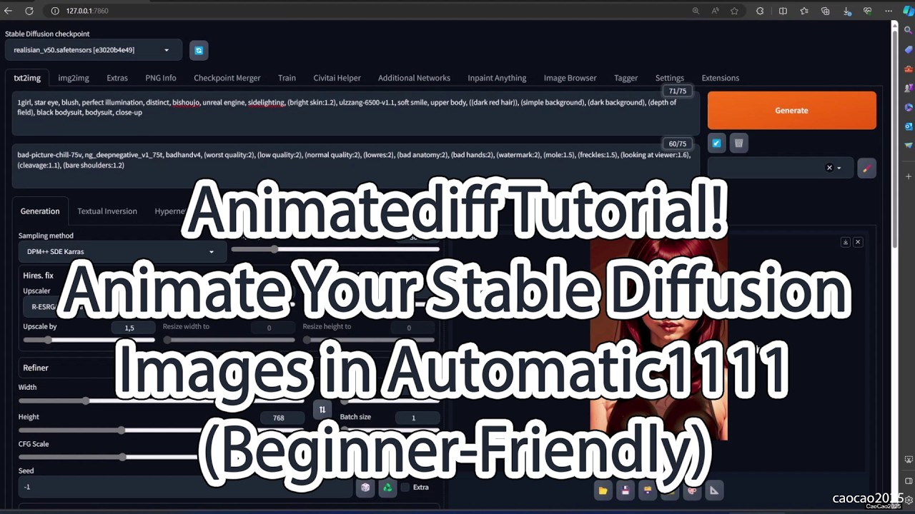 Animatediff Tutorial How To Animate Your Stable Diffusion Images In