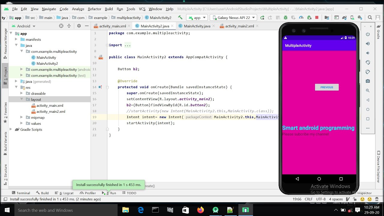 How To Open Multiple Activities With Multiple Buttons In Android Studio