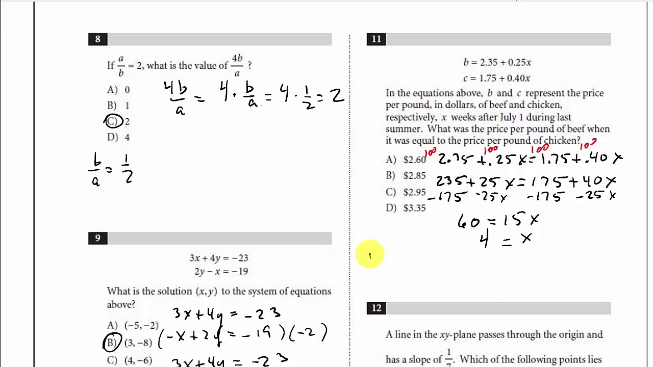 Printable Practice Sat Test