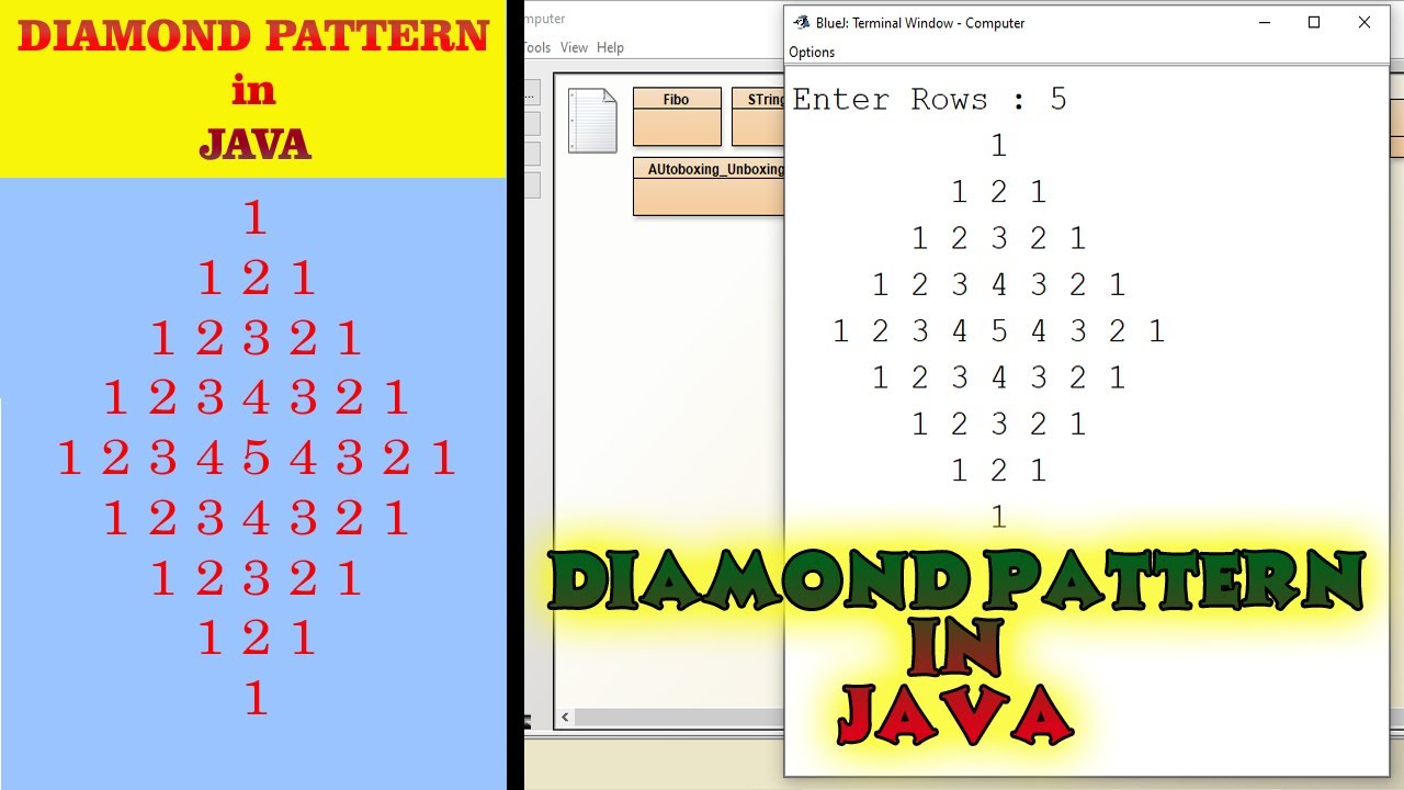 Diamond Pattern Program In Java Diamond Number Pattern In Java