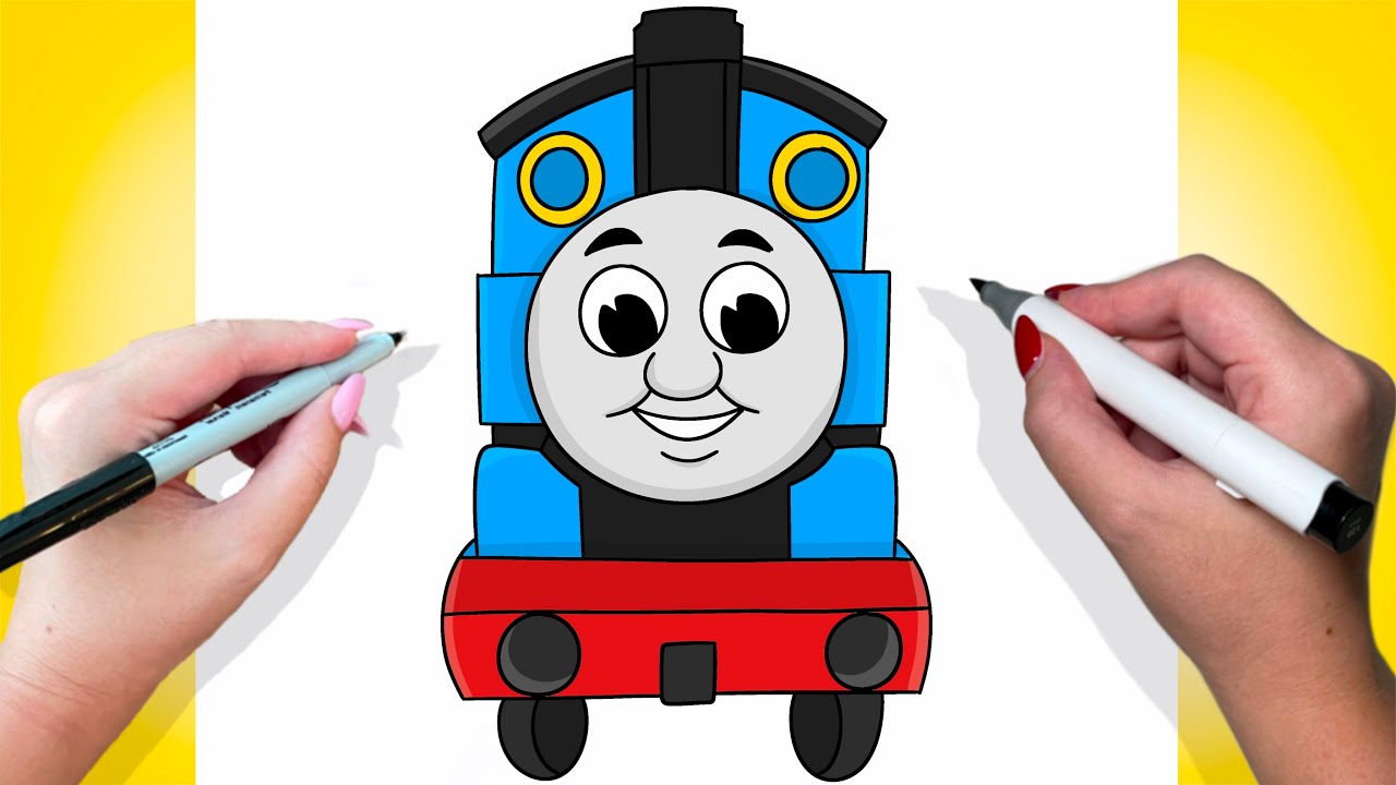 How To Draw Thomas The Tank Engine Tutorial Easy Youtube
