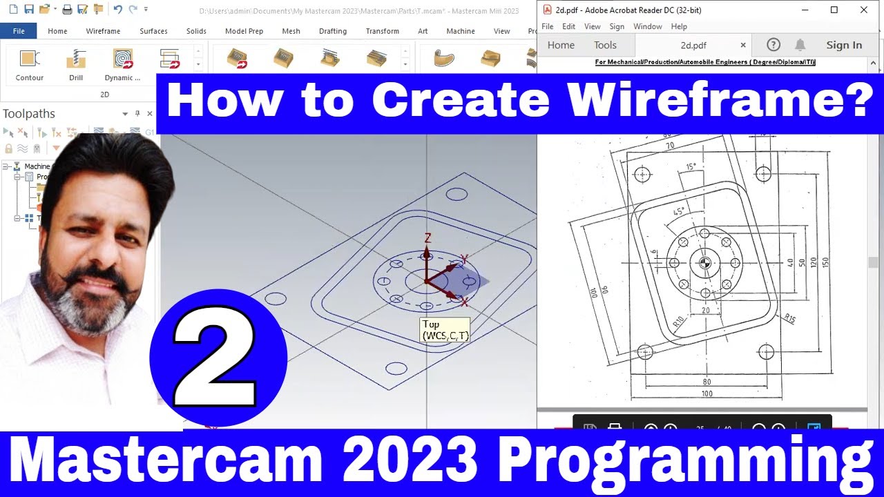 Mastercam Cnc Programming Day 1 How To Create 2d Drawing In Wierframe