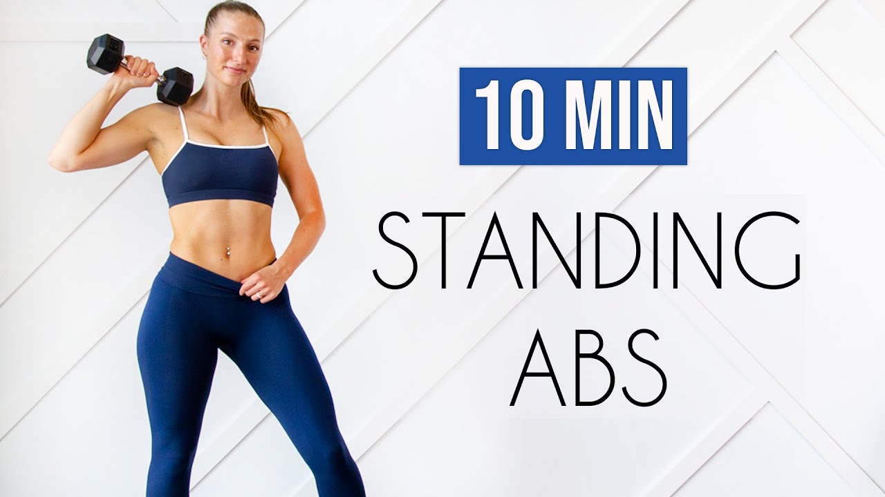 10 Min Standing Abs Workout With Weights Youtube