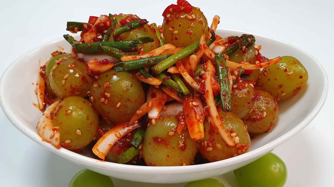 샤인머스켓포도김치 만드는 법 탱글탱글한 청포도겉절이 Shine Muscat Grape Kimchi 샤인머스켓포도김치