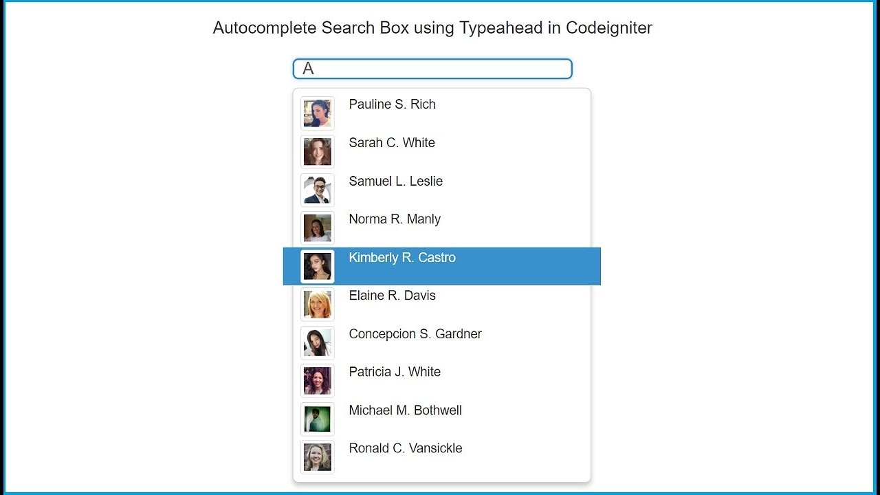 Autocomplete In Codeigniter Using Typeahead Youtube
