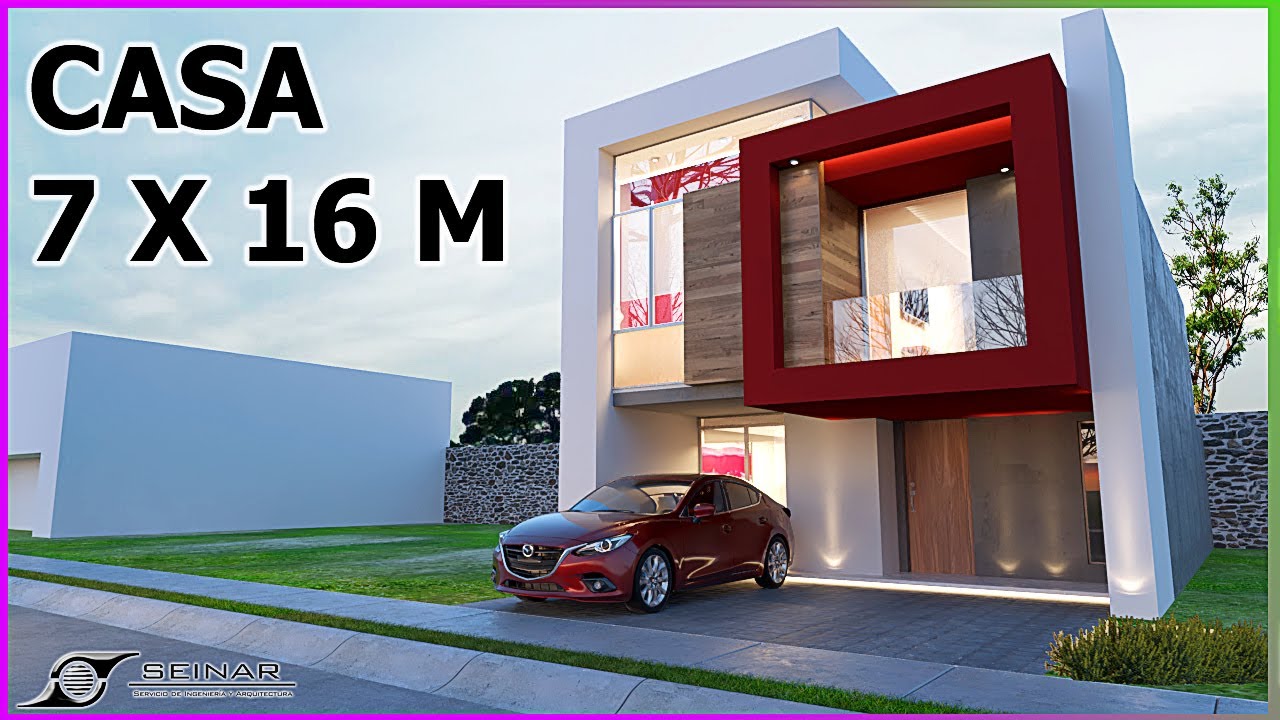 Proyecto Casa Pequeña 7 X 16 M 4 Recamaras Dos Pisos Youtube