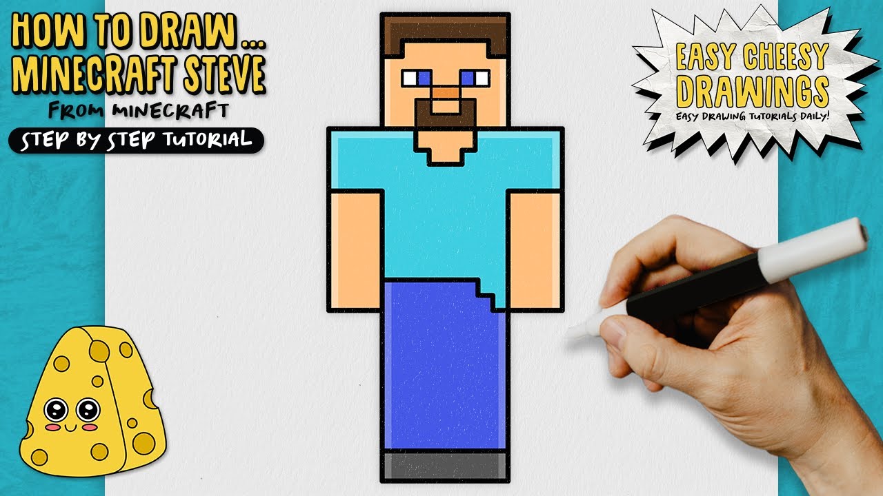 How To Draw Minecraft Steve Step By Step Video