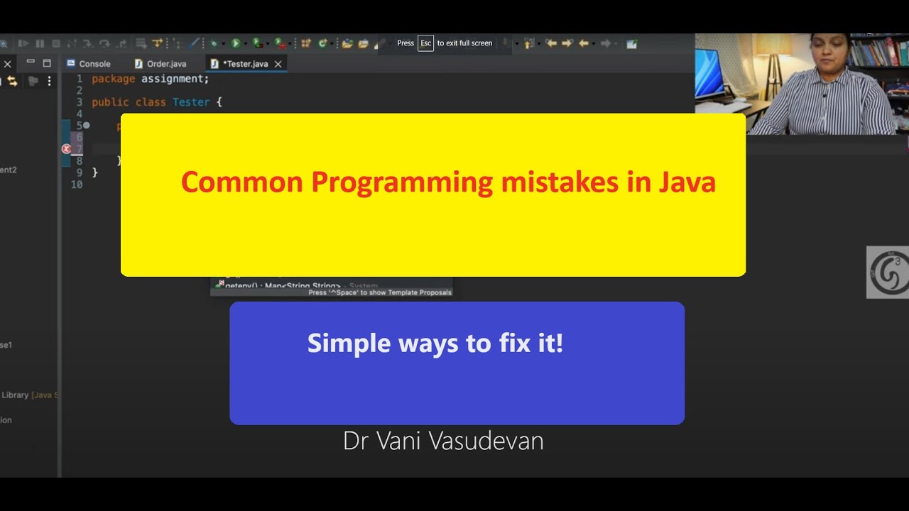 Java Programming Common Mistakes Simple Fix Part 1 Youtube