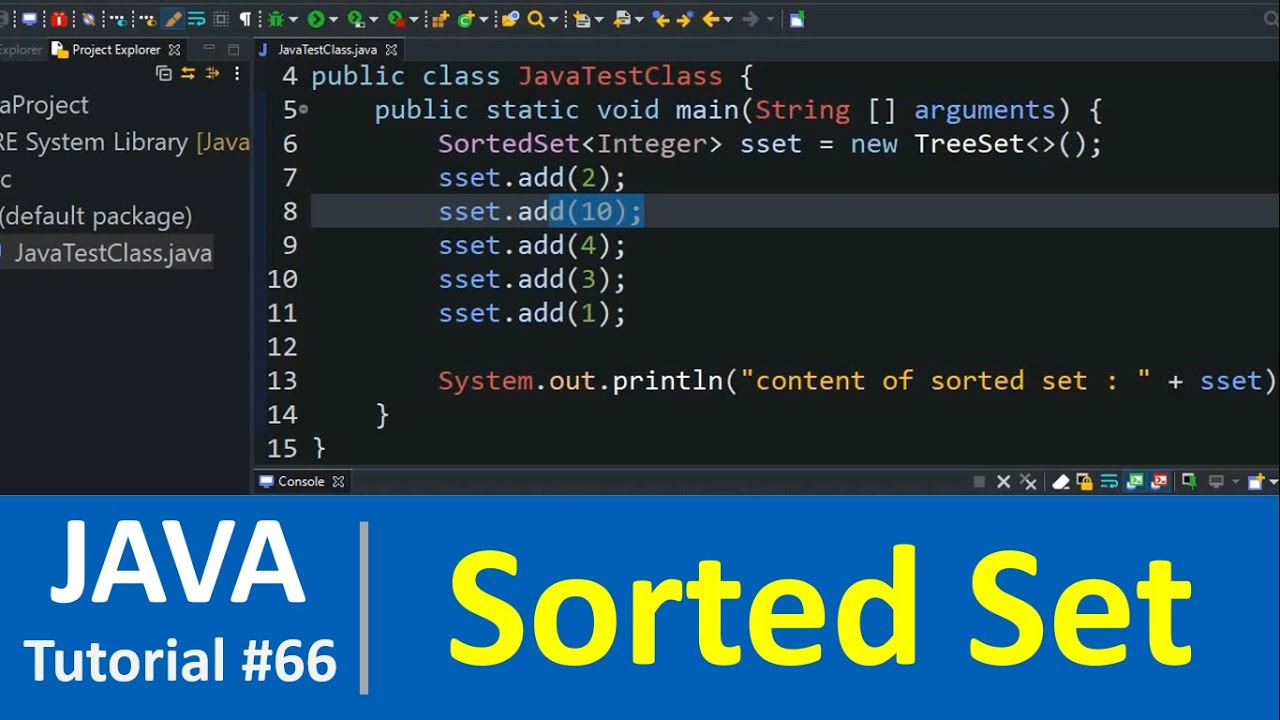 Java Tutorial 66 Java Sorted Set Interface With Examples Youtube