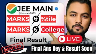 Live Qna Marks Vs Percentile Jee Main 2025 Jee Main 2025 Result Final