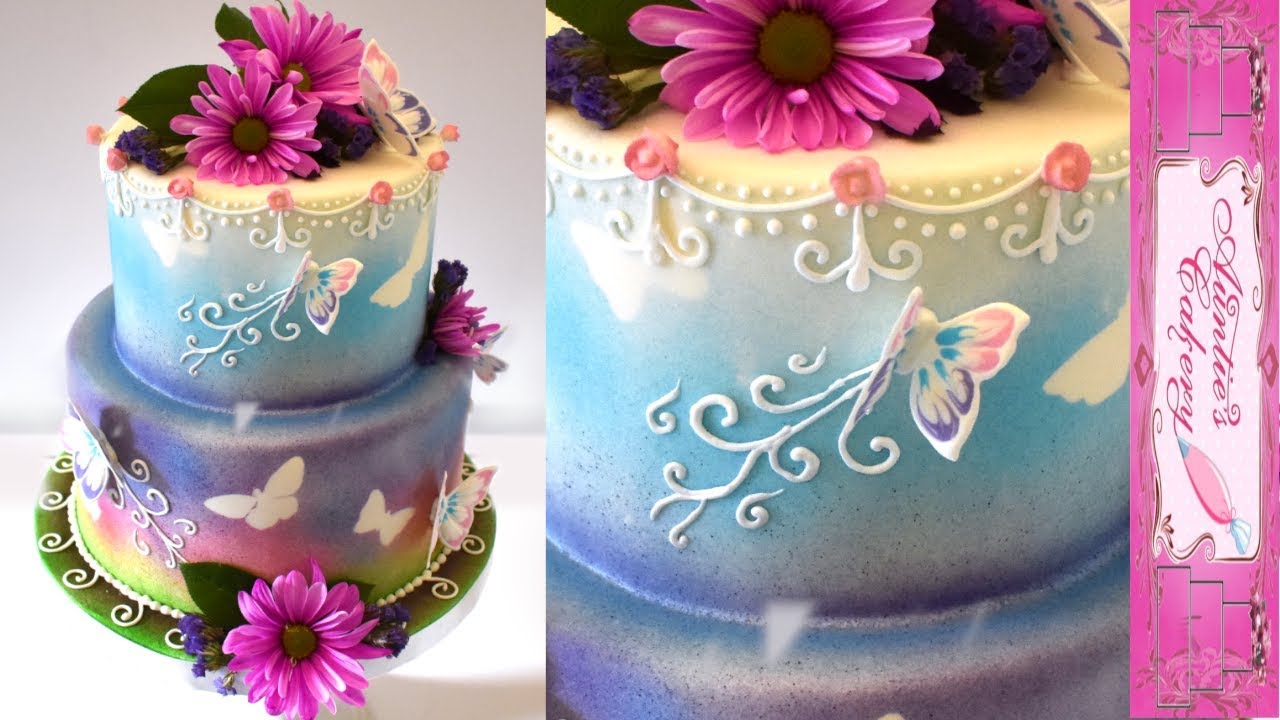 Spring Butterfly Wedding Cake Tutorial Youtube