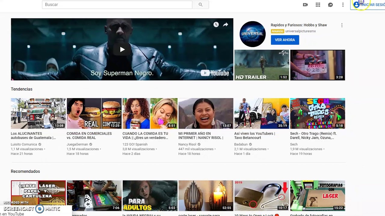 Screencast Youtube