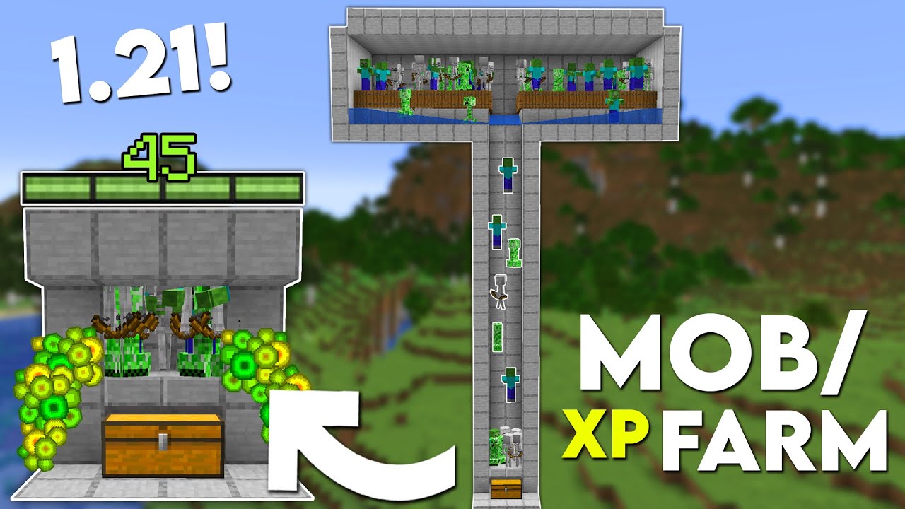 Minecraft Easy Mob Xp Farm Tutorial 1 21 Without Mob Spawner Youtube