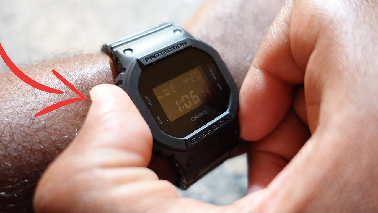 How To Press Top Left Button On G Shock Dw5600 Watches Without Taking