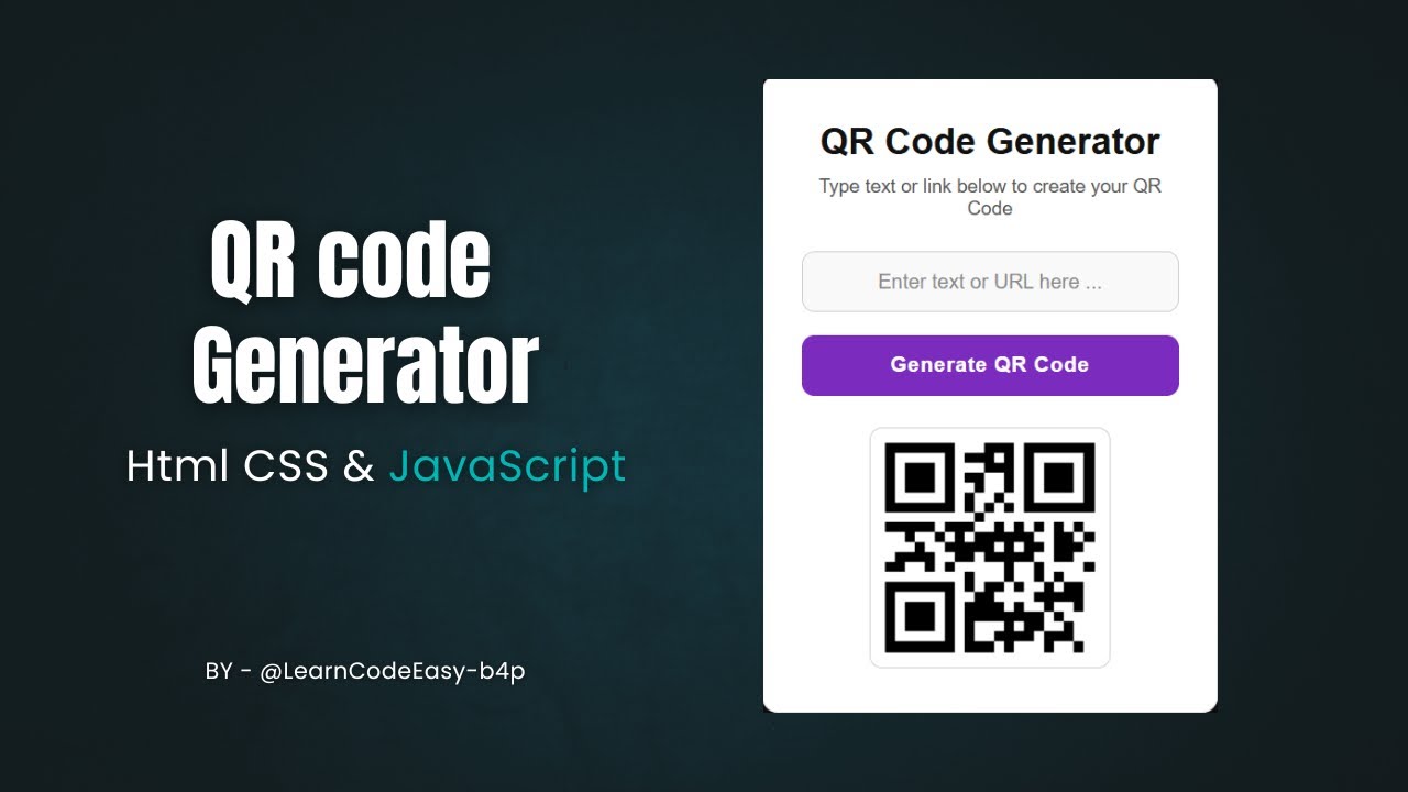 How To Make Qr Code Generator Website Using Html Css And Javascript