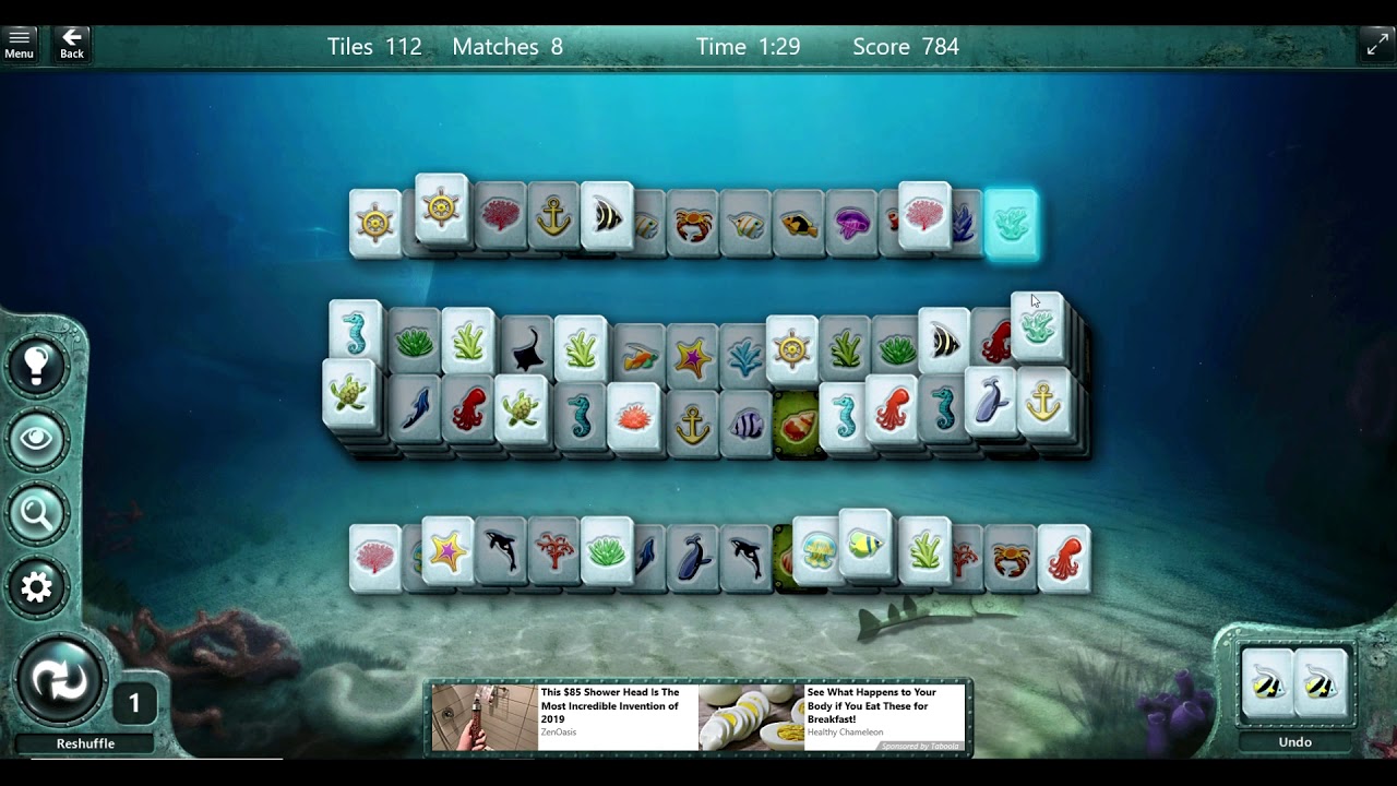 Waves Layout Mahjong Hard Level Underwater Microsoft Mahjong Youtube