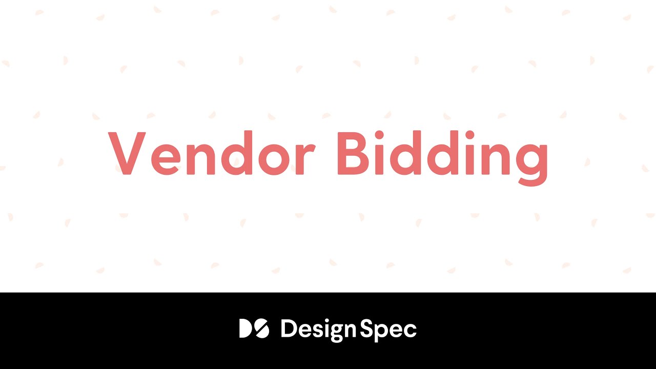 Designspec Tutorial Vendor Bidding Youtube