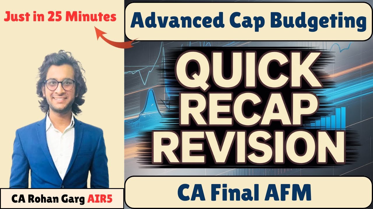 Ca Final Afm Advanced Capital Budgeting Quick Recap Revision Video