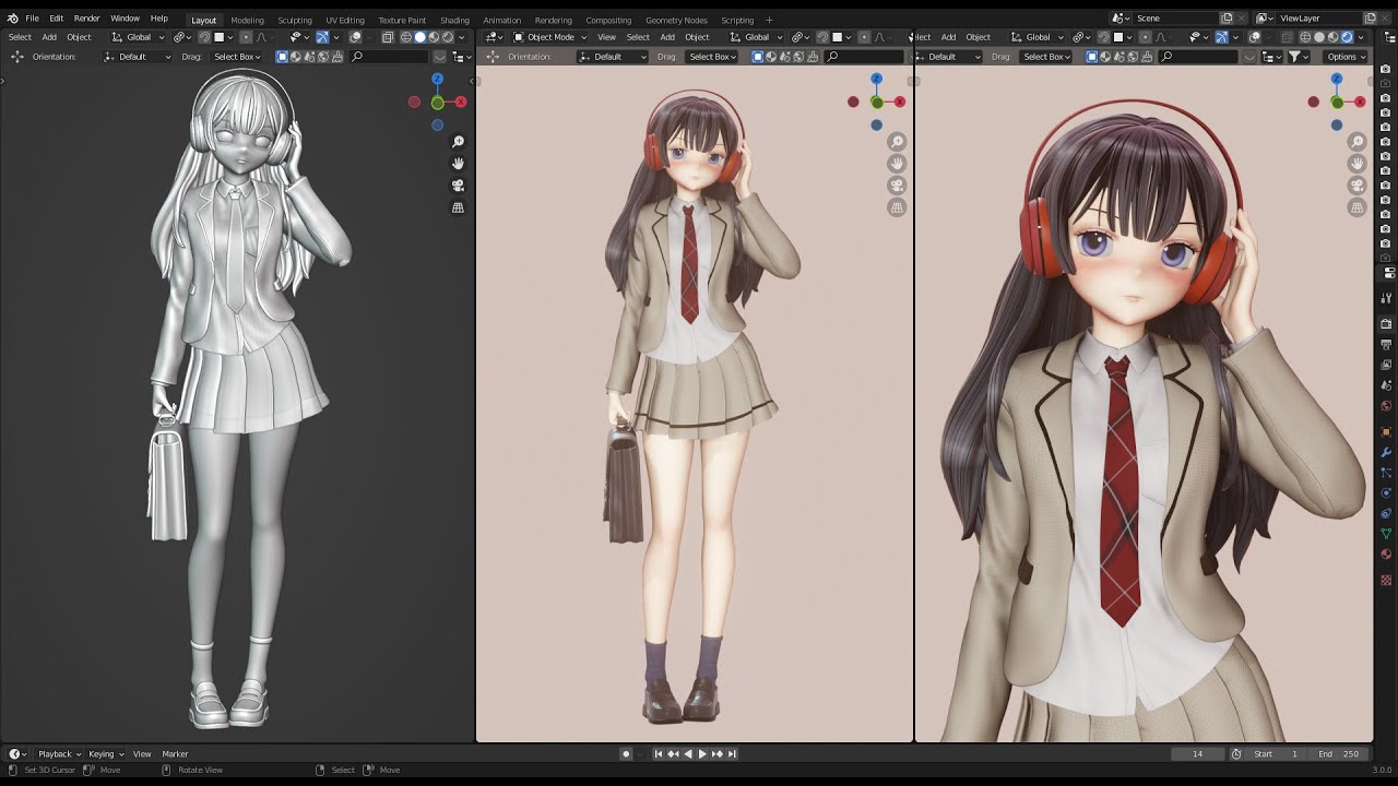 Blender 3 0 Anime School Girl Modeling Youtube