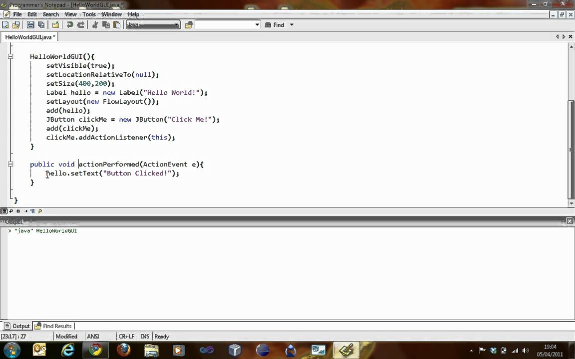 Java Tutorial Designing A Basic Graphical User Interface Gui Part 1