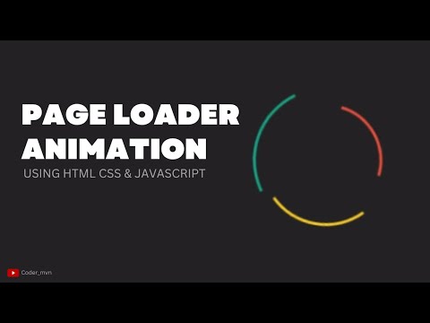 How To Create Page Loader Animation Using Html Css Javascript Youtube