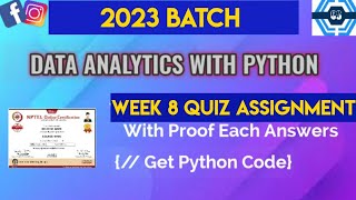 Data Analytics With Python Week 8 Answers 2024 Nptel 2024 Swayam Coding