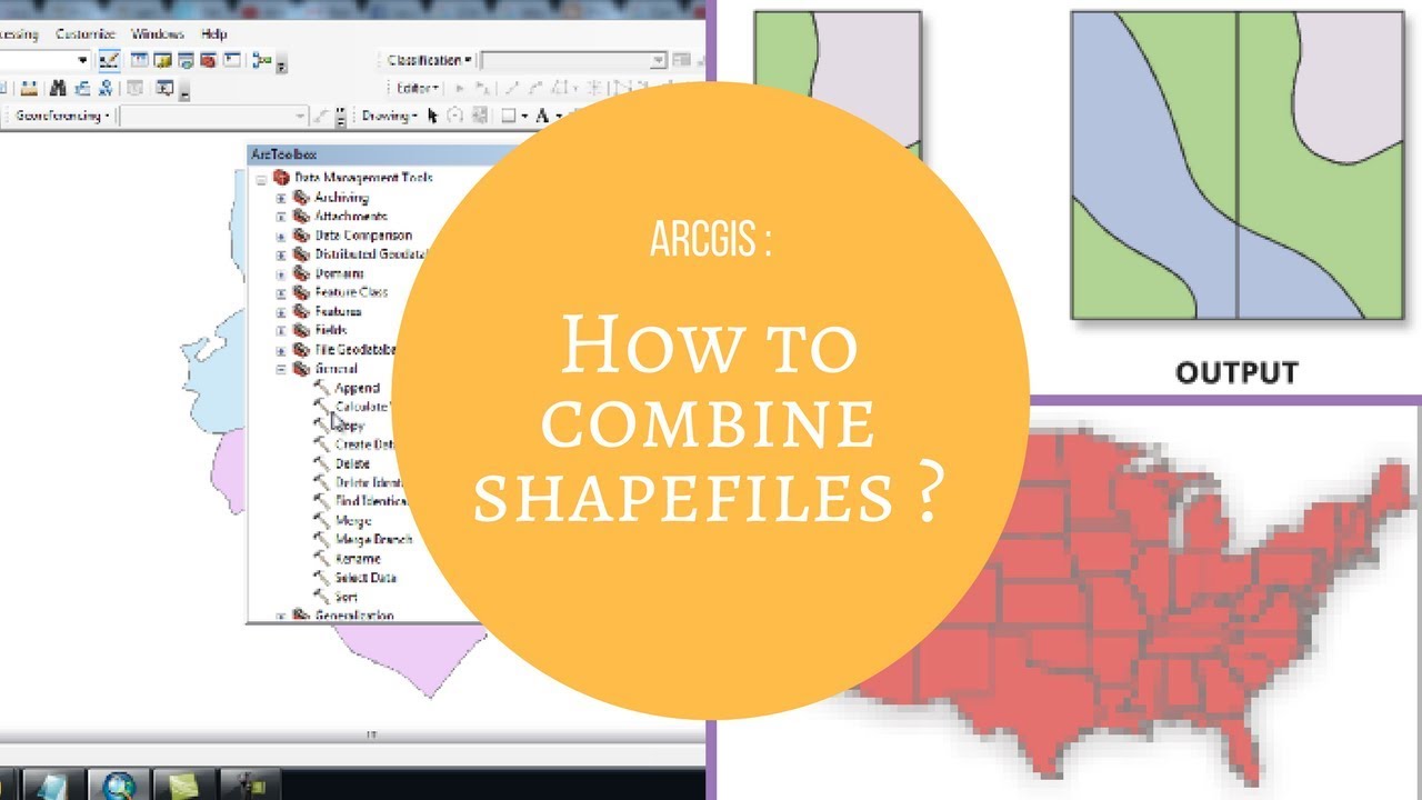 Arcgis How To Combine Shapefiles Youtube