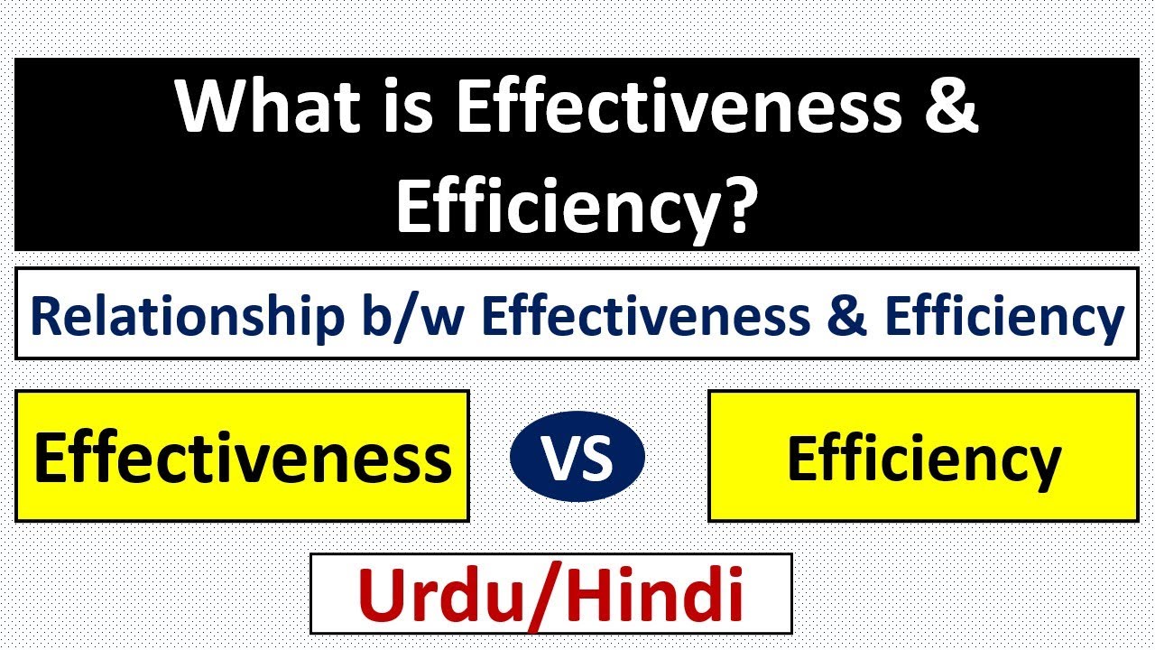 Efficiency Vs Effectiveness Youtube
