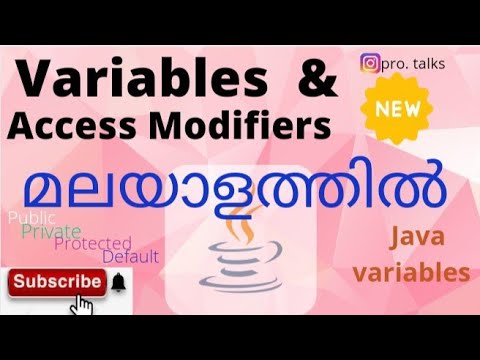 Variables I Access Modifiers I Java Programming I Malayalam Tutorial