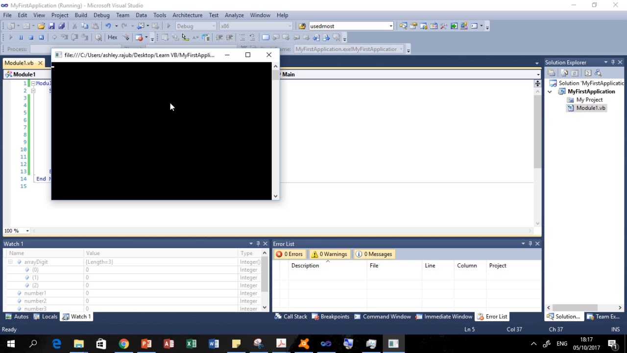 Debugging In Visual Basic Youtube