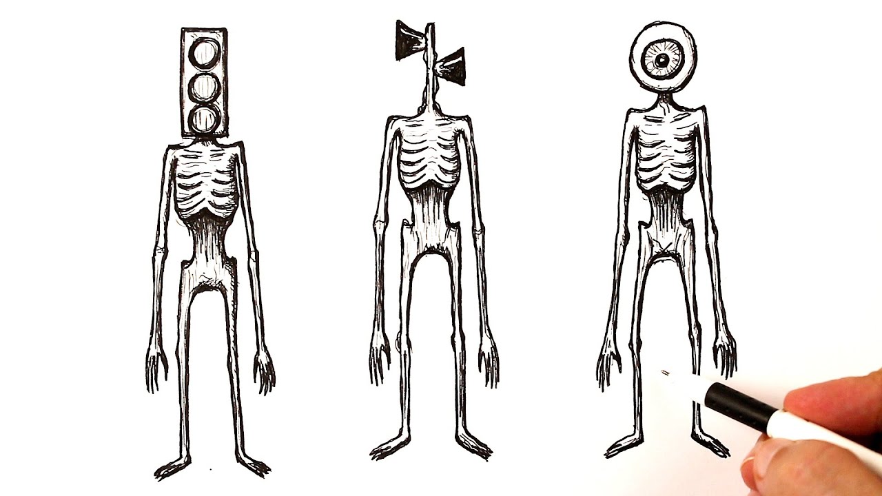 Siren Head Drawing Tutorial Youtube