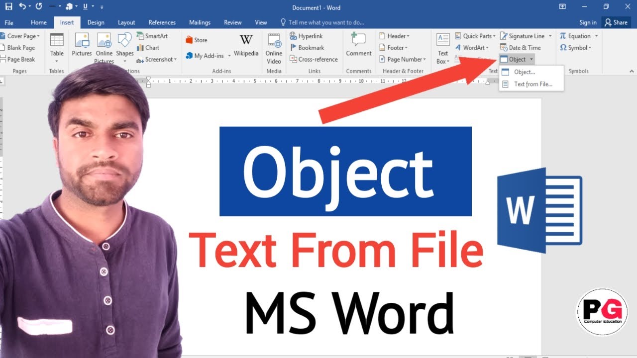 How To Use Object Option In Ms Word Object Command Use In Ms Word