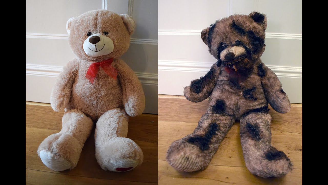 How To Make A Creepy Teddy Bear For Halloween Easy Craft Project