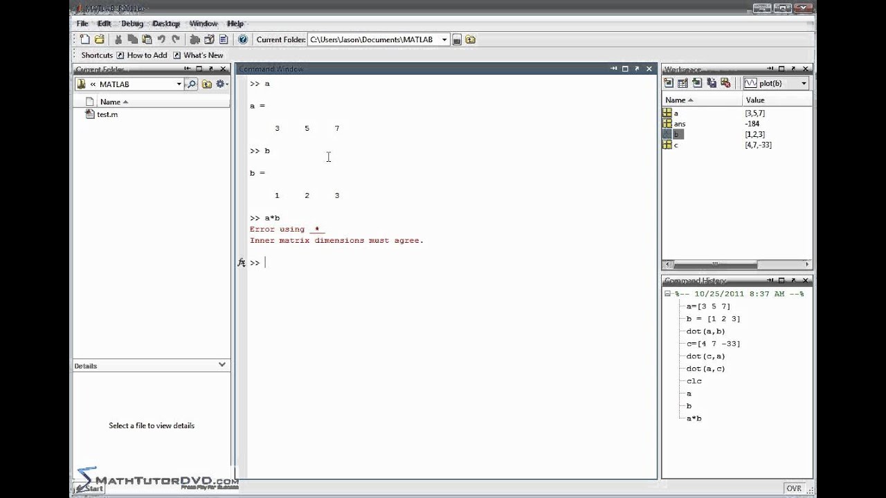 Vector Product Matlab