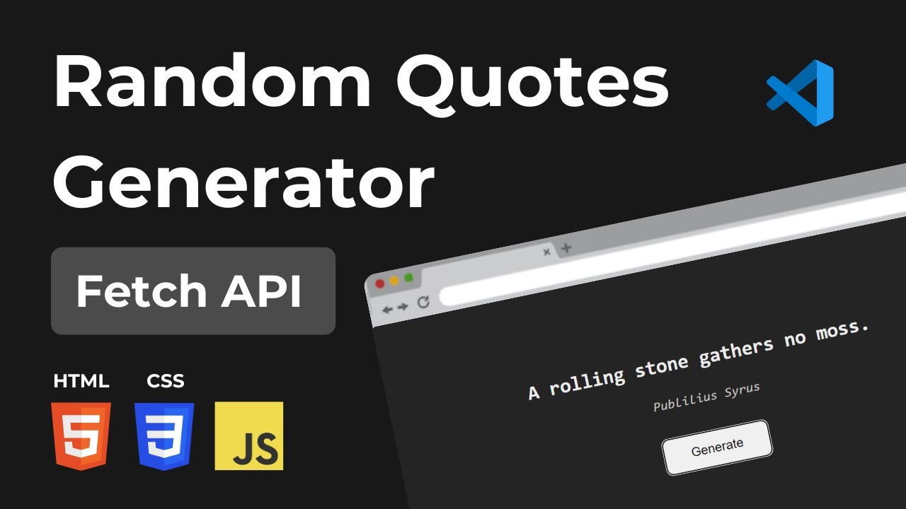Build A Random Quotes Generator Using Html Css And Javascript Fetch