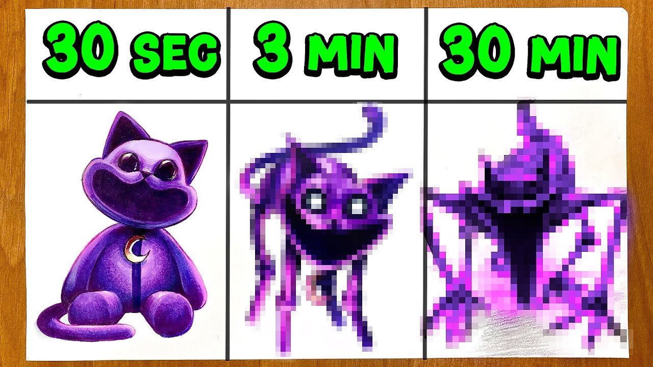 Drawing All Catnaps In 30 Sec 3 Min 30 Min Poppy Playtime Chapter 3