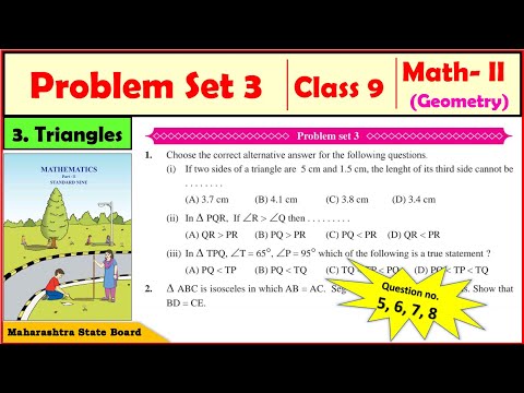 Problem Set 3 Class 9 Maths Part 2 Chapter 3 Triangles 9th Std