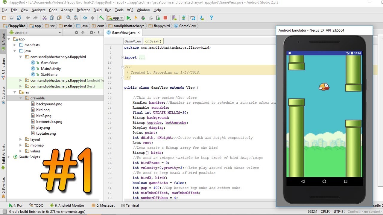 Programming Flappy Bird For Android Part 1 Youtube