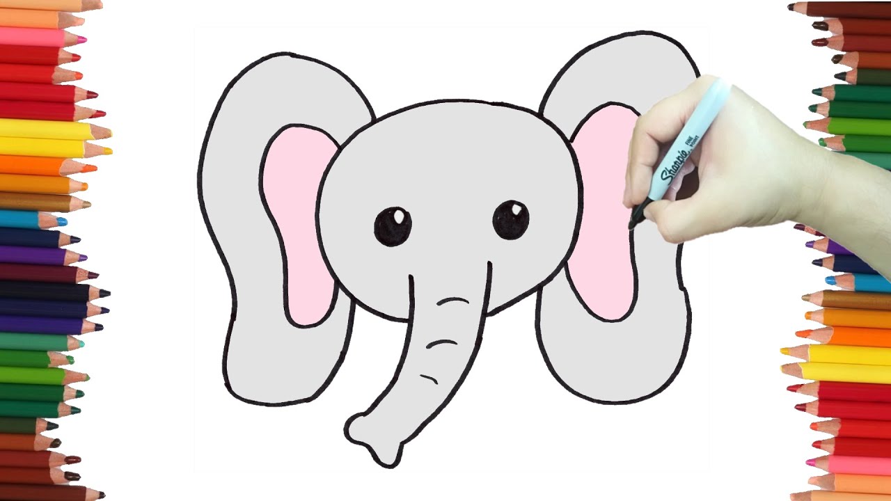Como Dibujar La Cara De Un Elefante Paso A Paso Y Muy Facil Youtube