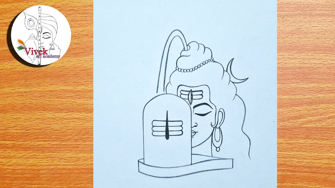 How To Draw Lord Shiva Behind Shivling Easy Lord Shiva Drawing Step By ...
