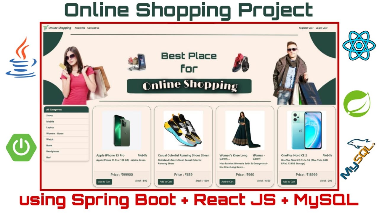 E Commerce Project Using Spring Boot React Js Mysql Full Stack