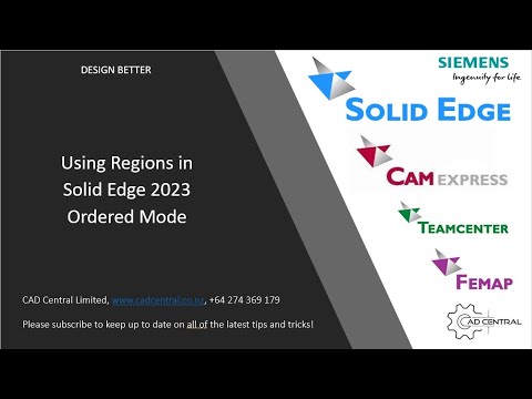 Using Regions In Solid Edge Ordered Mode Youtube