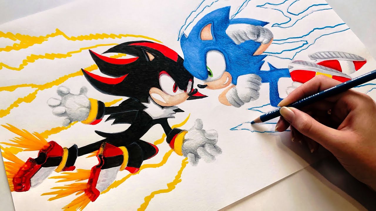 Drawing Sonic Vs Shadow Who Wins Youtube